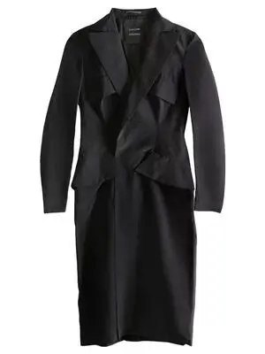 Yohji Yamamoto Notched Lapel Dress - Black