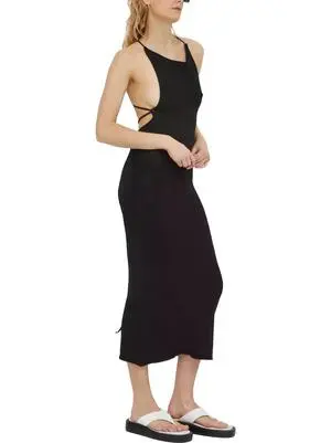 ALOHAS Tie-back Sleeveless Dress - Black