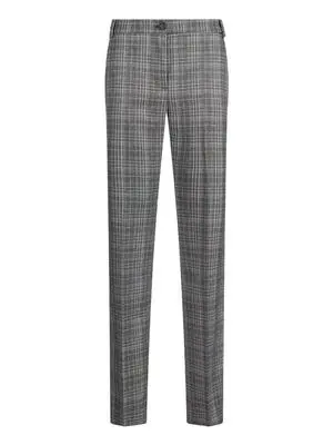 Liu Jo Glen Plaid Flare Trousers - Grey