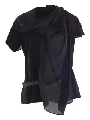 Sacai Draped Belted Blouse - Black