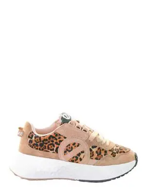 NO NAME Leopard-print Lace-up Sneakers - Brown