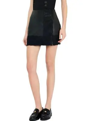 Liu Jo Coated Lace Mini Skirt - Black