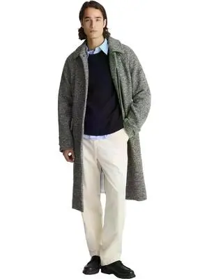 Madewell Balmacaan Overcoat In Italian Tweed - Black Multi