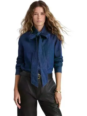 Madewell Denim Tie-neck Shirt - Plumville Wash