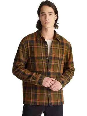 Madewell Midweight Flannel Button-up Shirt - Olive Plaid