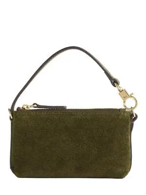Madewell Clip-strap Suede Pouch - Loden