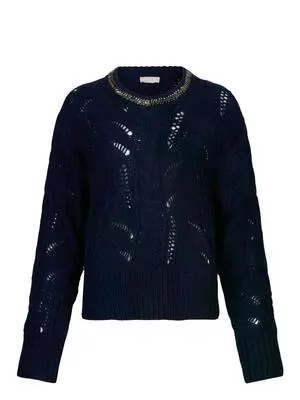 Liu Jo Openwork Gemstone Jumper - Blue