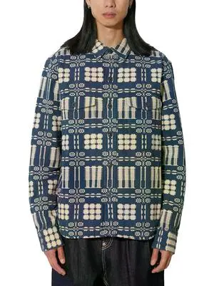 CORRIDOR Patterned Pocket Overshirt - Blue