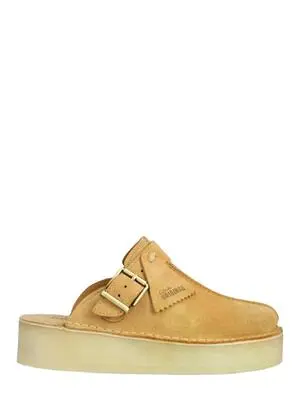 Clarks Buckle Platform Mules - Neutrals