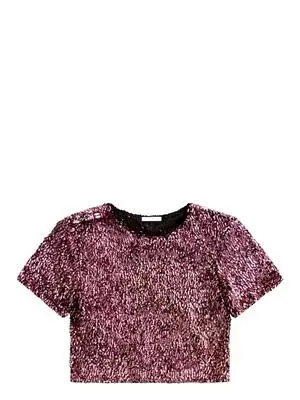 AREA Sequin Embellished Top - Pink