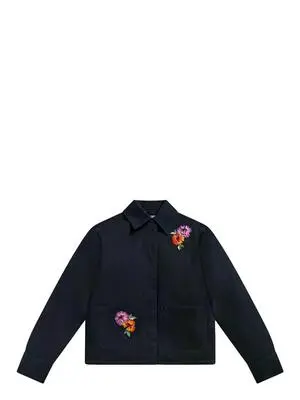 AREA Embroidered-Flower Cargo Jacket