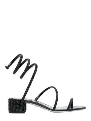 Rene Caovilla Cleo Leather Sandals - Black