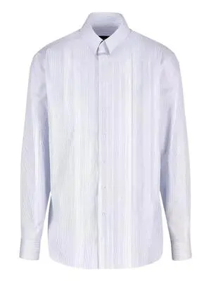Giorgio Armani Striped Long-sleeved Shirt - White
