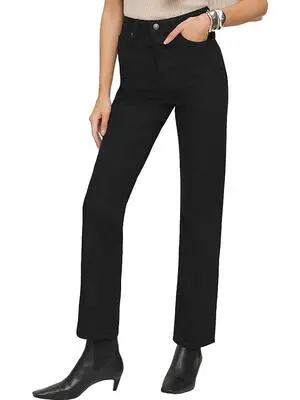 REFORMATION Cynthia High Rise Straight Jeans - Black