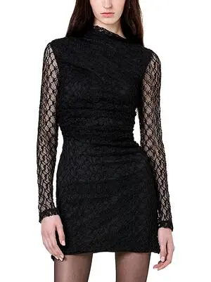 NICHOLAS Glenda Ruched Mini Dress - Black