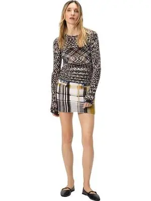 Missoni Mini Skirt With Pockets And Check Pattern - Yellow & Black