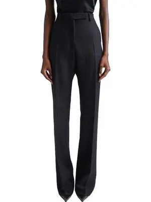 TOM FORD Sharp Herringbone Tailored Straight Leg Virgin Wool Trousers - Lb999 Black