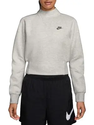 Nike Sportswear Tech Fleece Mock Neck Sweatshirt - Light Grey/black
