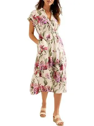Tommy Bahama Orchid Isle Tiered Midi Dress - Coconut