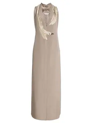 Altuzarra Baker' Appliqué Silk Midi Dress - Neutral