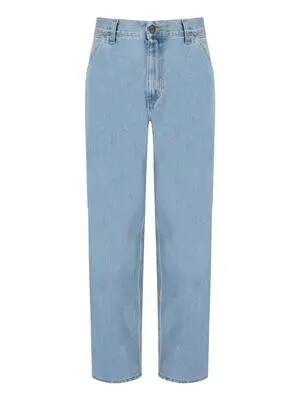 Carhartt Work In Progress Single Knee Stone Bleached Jeans - Blue