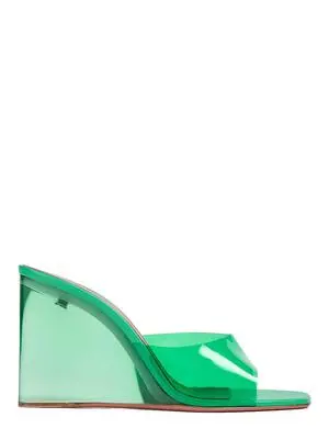 Amina Muaddi Lupita Pvc Wedge Mules - Green