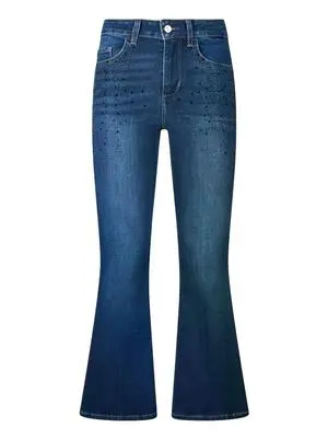 Liu Jo Cropped Flared Denim Jeans - Blue