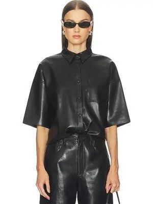 Citizens Of Humanity Frances Cropped Cape Button Up - Black