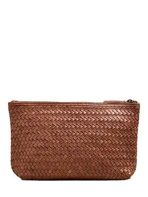 BEMBIEN Woven Leather Zip Pouch Sienna