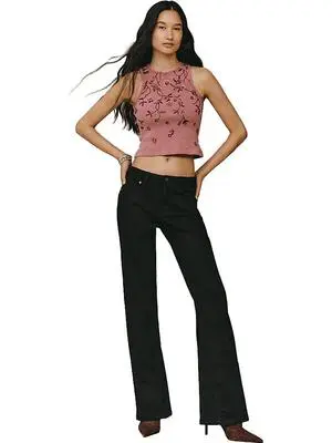 PILCRO Essential Low-rise Flare Pants - Black Onyx