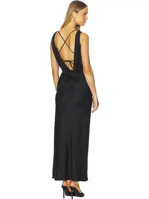 STONE COLD FOX X Billy Jacquard Gown - Black
