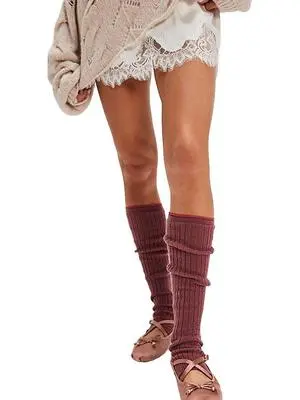 Free People Ribbed Knit Legwarmers - Rose
