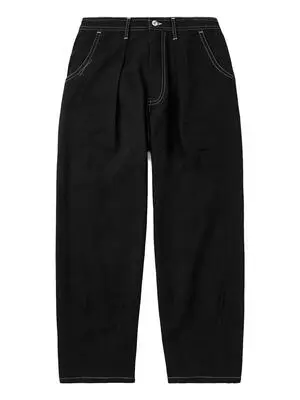 STORY MFG. Cropped Wide-leg Pleated Trousers - Black