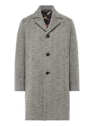 PAUL SMITH Herringbone Wool-Blend Tailored Coat