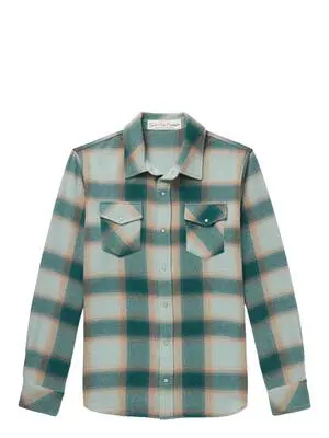 GOD'S TRUE CASHMERE Checked Cashmere Shirt - Green