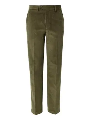 Purdey Straight-leg Cotton-corduroy Trousers - Green