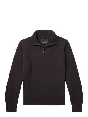 Purdey Hertford Wool Half-zip Sweater - Brown