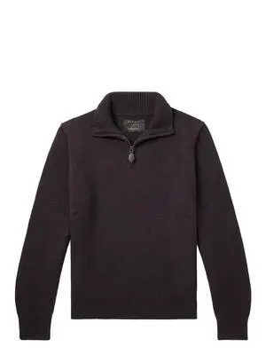 Purdey Hertford Wool Half-zip Sweater - Brown
