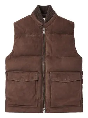 VALSTAR Valstar Locke Wool-Trimmed Quilted Suede Down Gilet