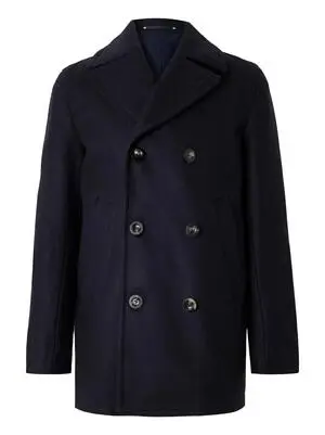 Private White V.c. The Manchester Wool Pea Coat - Blue