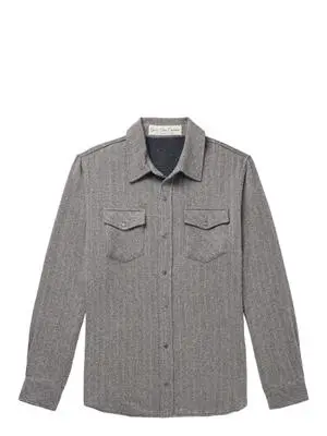 GOD'S TRUE CASHMERE Striped Cashmere Shirt - Gray