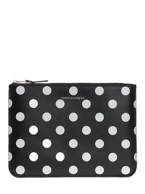 Comme Des Garçons Patterned Leather Pouch - Black