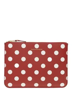 Comme Des Garçons Polka Dot Leather Pouch - Red