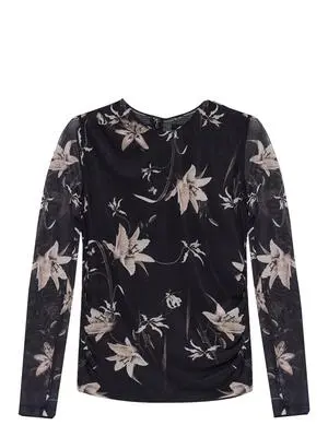 ALLSAINTS Caia Printed Top - Black