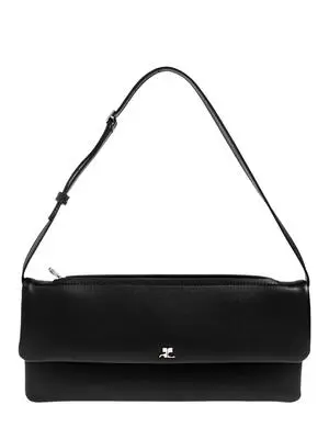 COURREGES Leather Shoulder Bag - Black