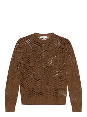 Max Mara Farea Openwork Knit Sweater - Brown