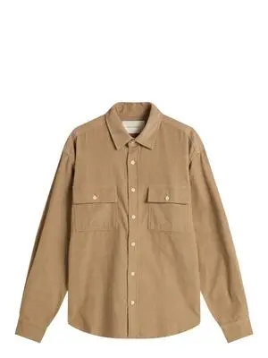 CAFÉ MOUNTAIN Double Pocket Seersucker Cord Heritage Shirt - Oat