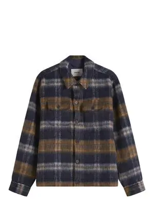 KESTIN Haston Jacket - Navy Check Brushed Wool