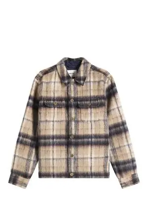 KESTIN Haston Jacket - Oat Check Brushed Wool
