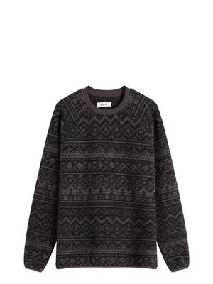 KESTIN Junction Knitted Fairisle Sweatshirt - Peat/black